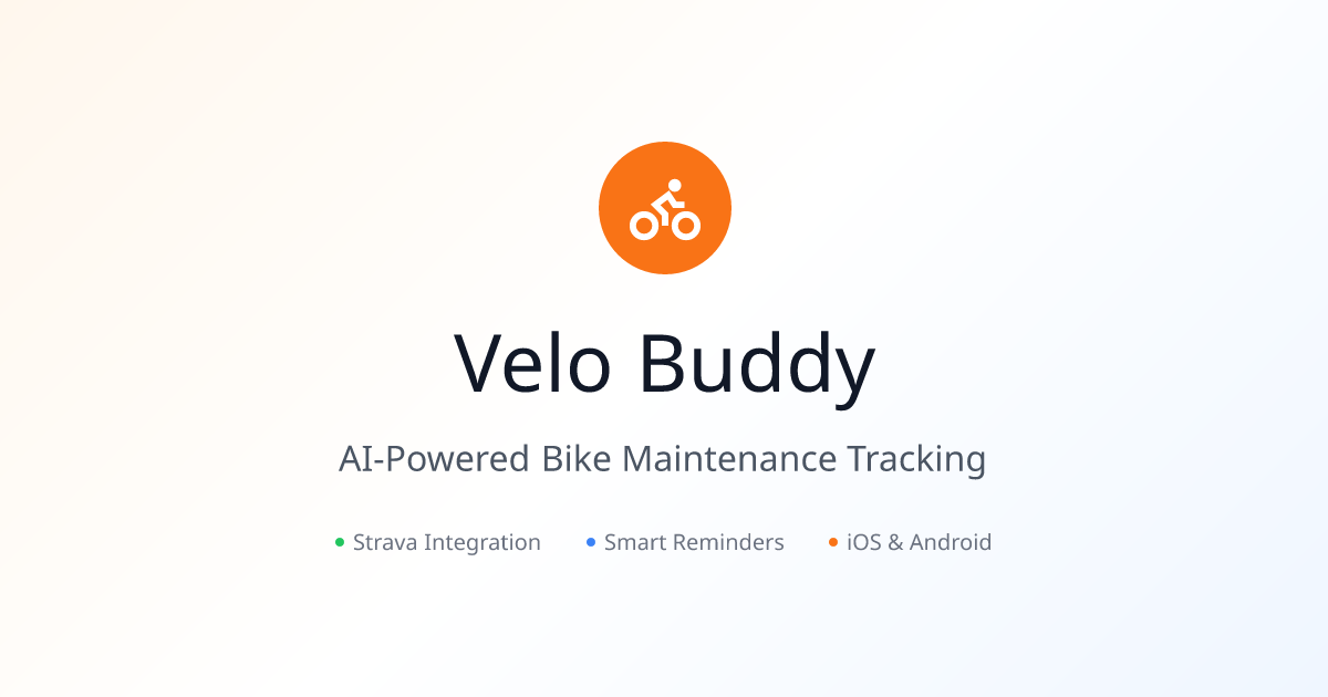 Velo Buddy — Your Complete Cycling Companion | AI Maintenance, Training ...